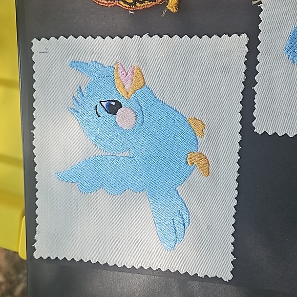 Hand Crafted | Office | Handmade Machine Embroidery Blue Bird Patch ...